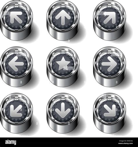 Navigation Icon Rubber Button Set Stock Vector Image And Art Alamy