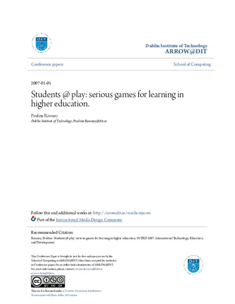 Pdf Serious Games For Learning A Review Of The Literature