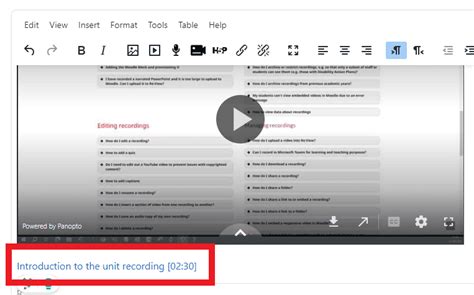 Link To Or Embed A Recording In Moodle Learning And Teaching