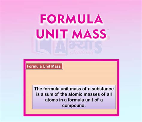 Formula Unit Mass