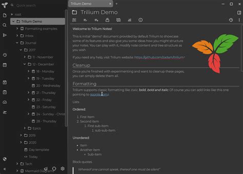 Github Zadamtrilium Build Your Personal Knowledge Base With Trilium
