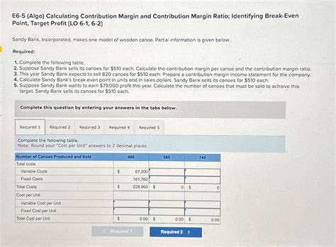 solved e6 5 algo ﻿calculating contribution margin and