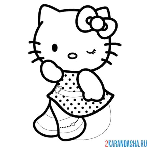 Раскраски для девочек китти распечатать