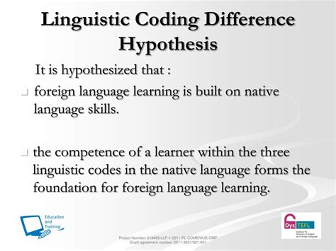 Ppt Linguistic Coding Difference Hypothesis Powerpoint Presentation