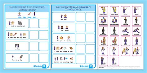 Twinkl Symbols Older Learners Who Can Help Me Activity