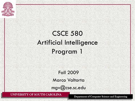 ppt csce 580 artificial intelligence program 1 powerpoint