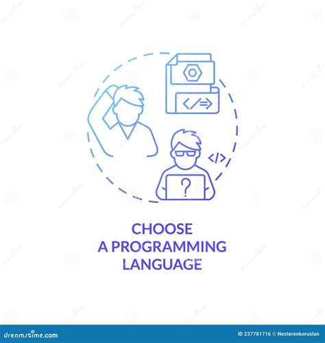 Choose A Programming Language Blue Gradient Concept Icon Stock Vector