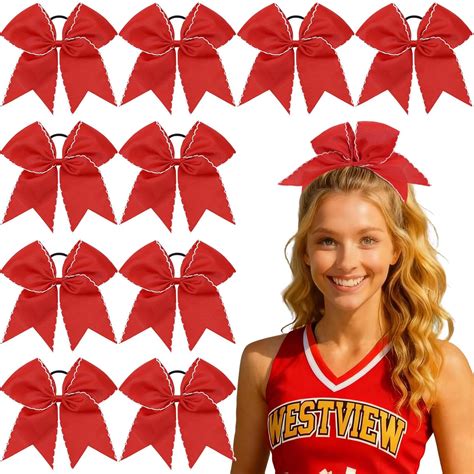 Cn 10pcs 75 Red Large Cheer Bows Cheerleading Bows