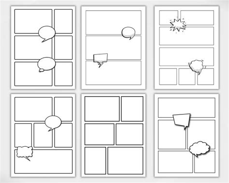 Printable Blank Comic Book Template Comic Drawing Book Digital Comic