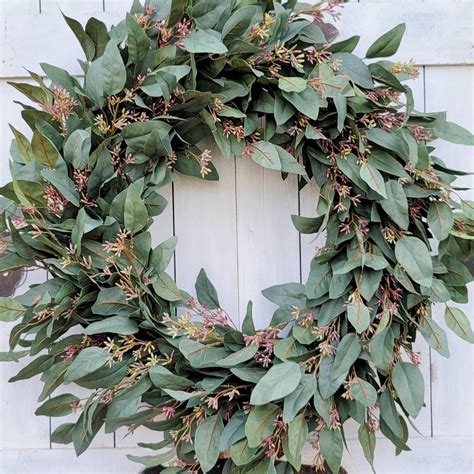 Eucalyptus Wreath Large Seeded Eucalyptus Wreath Summer Spring Wreath