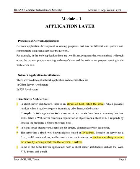 Cns Mod1az Documents Module 1 Application Layer Principles Of Network Applications Network