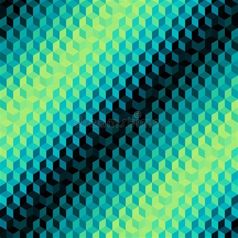 Geometric Seamless Pattern Of A Cubes In Low Poly Style Cubes Style Diagonal Gradient Stock
