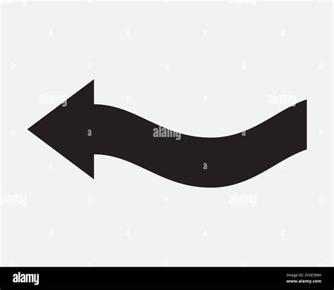 left arrow flow flowing wave curve position point pointing west