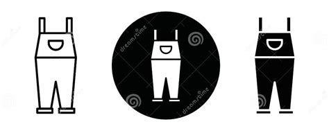 Overall Outline Icon Collection Or Set Overall Thin Vector Line Art