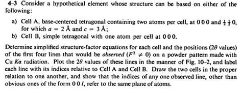 solved 4 3 consider a hypothetical element whose structure