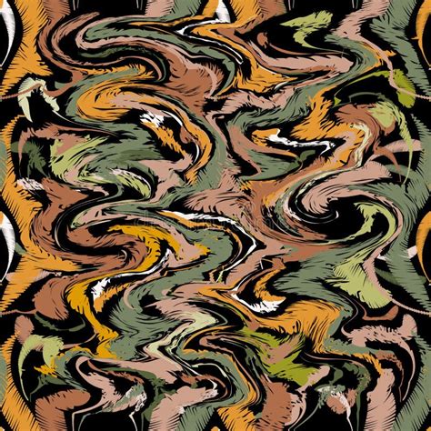 Grunge Abstract Fantasy Vector Seamless Pattern Colorful Ornamental Trendy Background Stock