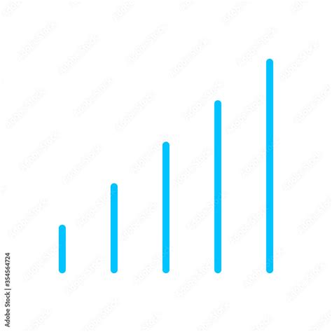 Blue Line Graph Symbol For Icon Simple Line Bar Chart Icon Signal For Data Ux Ui Website Or