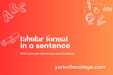 How To Use Tabular Format In A Sentence Easy Examples