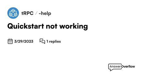 Quickstart Not Working Trpc