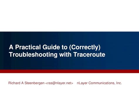 Pdf A Practical Guide To Correctly Troubleshooting With Traceroute