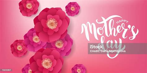 해피 어머니의 날 손 아름 다운 꽃으로 텍스트 문자 카드 포스터 배너 초대장 엽서 아이콘에 대 한 좋은 개념에 대한 스톡 벡터 아트 및 기타 이미지 Istock