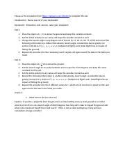 Projectile Motion Formal Lab Report Docx Please Us The Simulation From Https Ophysics Com K8