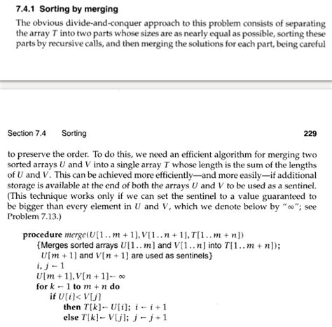 solved problem 7 13 the use of sentinels in algorithm merge
