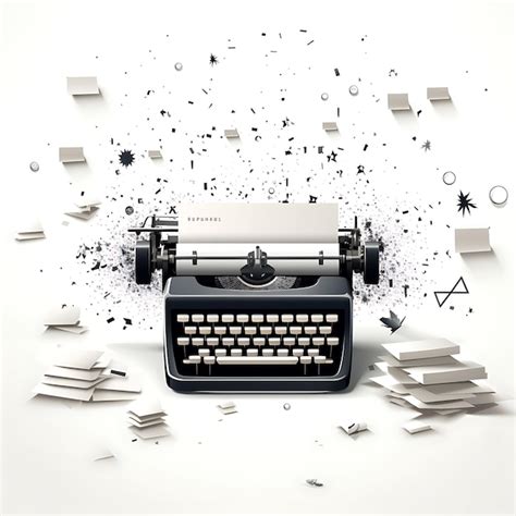 Premium Photo A Set Frame Of Typewriter Paper With A Monochrome