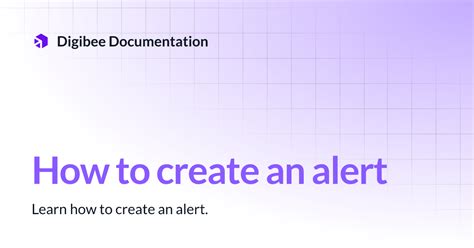 how to create an alert digibee documentation