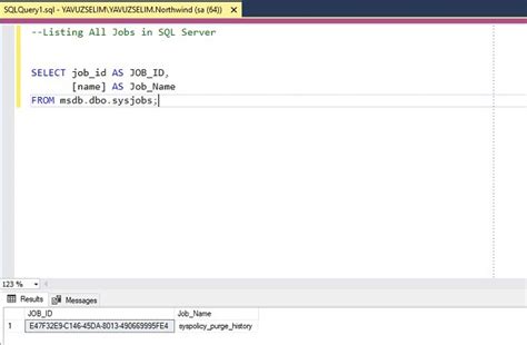 Listing All Jobs In Sql Server Mssql Query