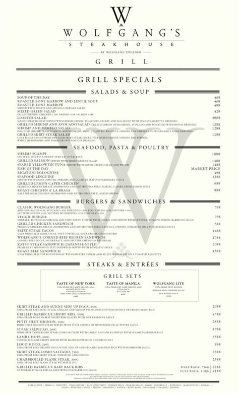 Wolfgang Steakhouse Menu Prices Philippines 2026 Updated — All About