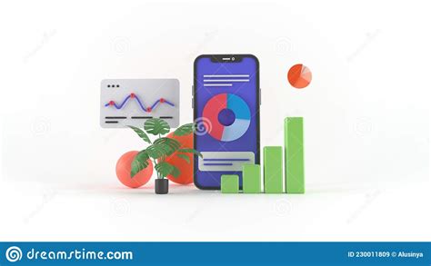 Dashboard Ui Modern Presentation With Data Graphs And Hud Diagrams 3d Illustration Abstract