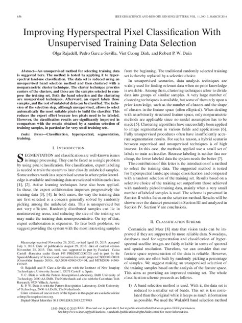 pdf improving hyperspectral pixel classification with unsupervised