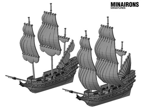 Minairons Miniatures 1600 Spanish Galleon Last Steps