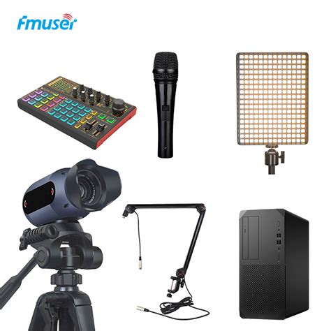 원격 교육 방송 라이브 Tv 라이브 및 게임 스트리밍을 위한 Fmuser Pe 팟캐스트 장비 번들에는 컴퓨터 키보드 및 마우스가 포함됨 Dtv 프런트 엔드 장비