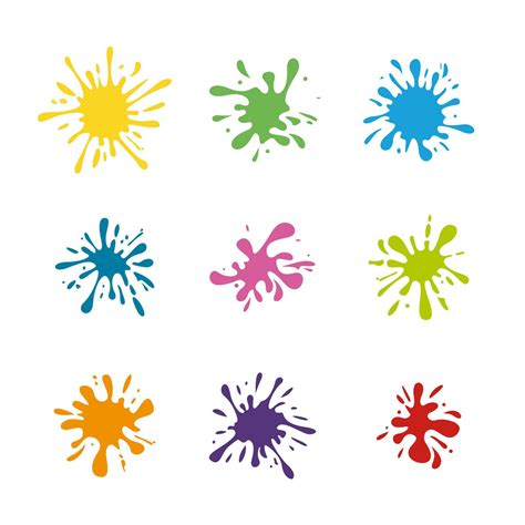 Set Of Colorful Splash Splatter Vector Element 35167768 Vector Art At