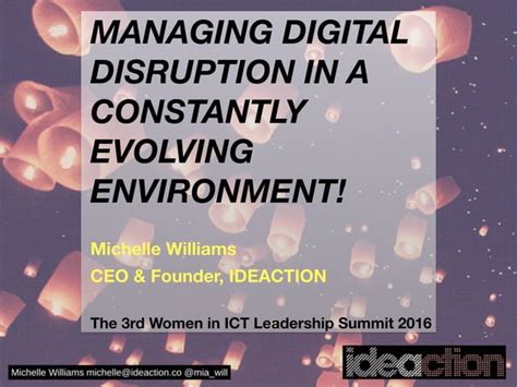 Managing Digital Disruption In A Constantly Evolving Environment Women In Ict Innovation