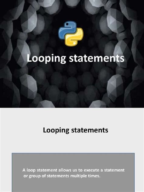 Looping Statement In Python Pdf