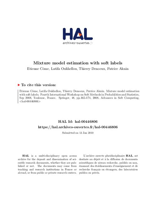 pdf mixture model estimation with soft labels