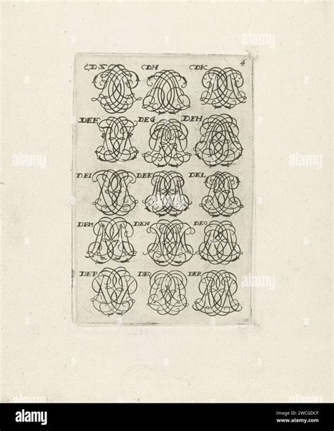 Fifteen Letter Monograms Bgn Cdg C 1690 C 1691 Print From Series