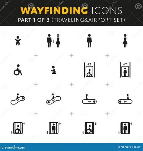 Vector Wayfinding Icons Set 72873965