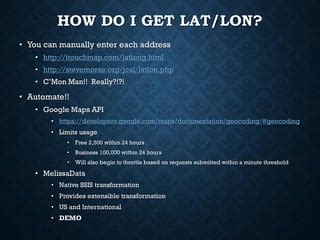 Working With And Presenting Geographic Data In SQL PPT