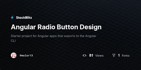 Angular Radio Button Design Stackblitz