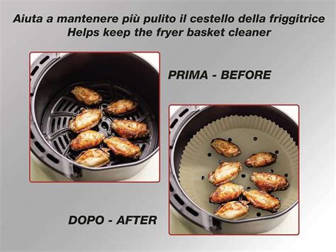 Carta Forno Per Friggitrice Ad Aria 100 Pezzi 20 Cm Forata Per Friggitrice Ad Aria