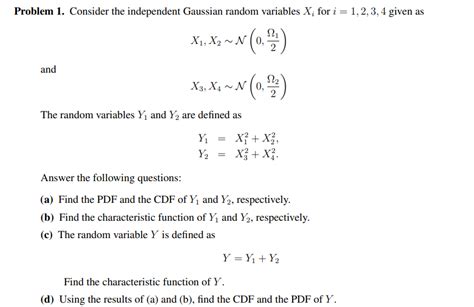 Problem Consider The Independent Gaussian Random Chegg