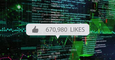 Image Of Data Processing And Social Media Icon And Text Stock
