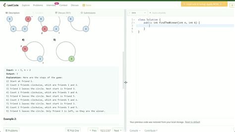 Leetcodefind The Winner Of The Circular Game Easy Java Solution Youtube