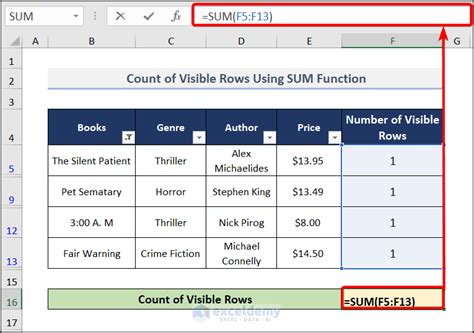 How To Count Visible Rows In Excel Suitable Methods