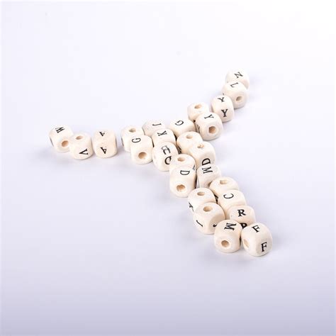 사각형 나무 알파벳 비즈 믹스 우드 스페이서 비즈 쥬얼리 제작 Diy 팔찌 목걸이 공예 100 개 10mm 패션 주얼리
