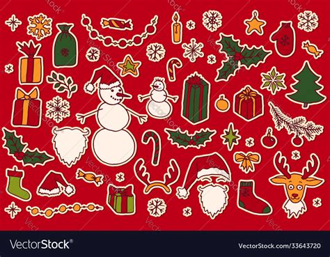 Christmas Design Elements Set Royalty Free Vector Image